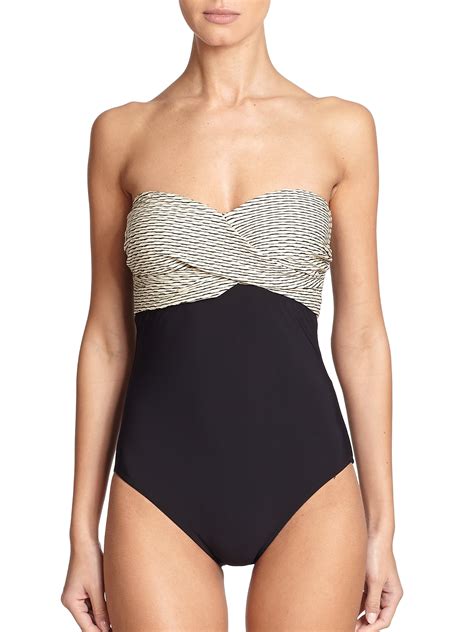 Lyst Gottex One Piece Twist Bandeau Swimsuit In Black