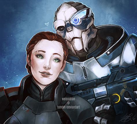 Femshep Garrus Commander Shepard Me персонажи Mass Effect Weissidian фэндомы