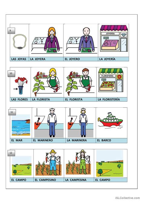 LAS PROFESIONES Español ELE hojas de trabajo pdf doc