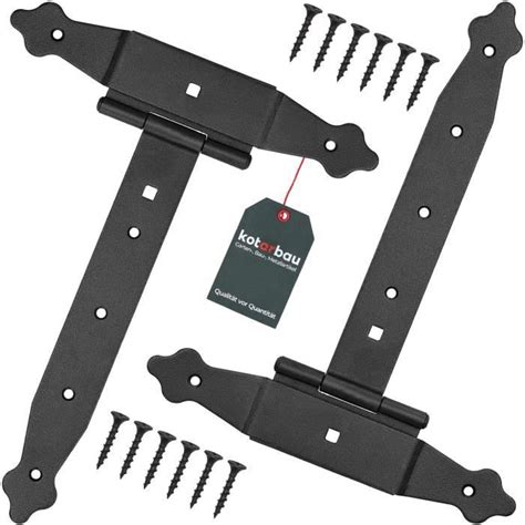 Lot de 2 charnières en forme de T KOTARBAU Ferrure de porte ferrure d
