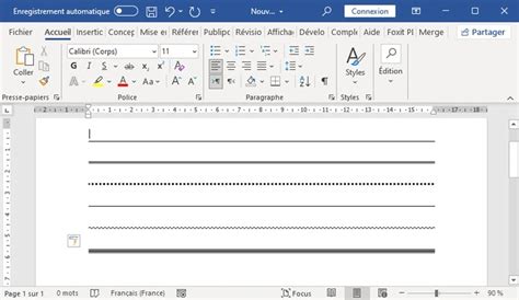 Comment insérer une ligne horizontale dans Word