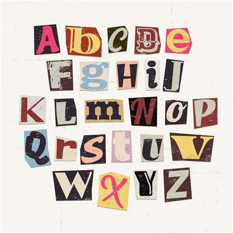 Free Vector Paper Style Ransom Note Letter Collection Scrapbook