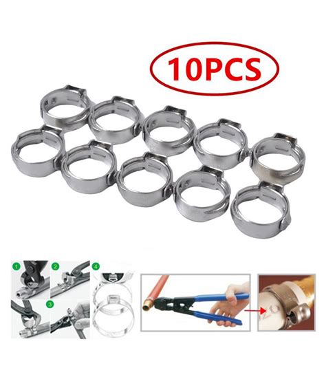 Single Ear Plus Stainless Steel Hydraulic Hose Clamps O Clips Pipe Fuel