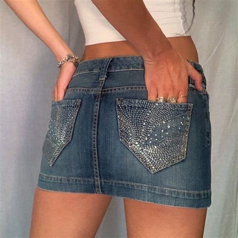 The Perfect Dark Wash Denim Mini Skirt With Amazing Depop Mini