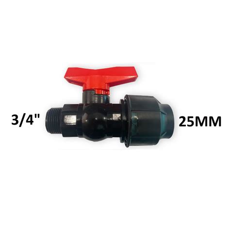 20MM 25MM 32MM HDPE POLY STOPCOCK PP COMPRESSION BALL VALVE MALE