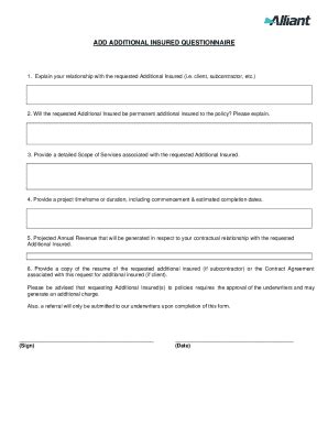 Fillable Online Additional Insured Endorsements How They Work In