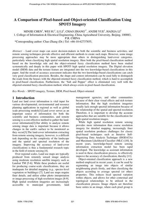 pdf a comparison of pixel based and object oriented classification using spot5 imagery