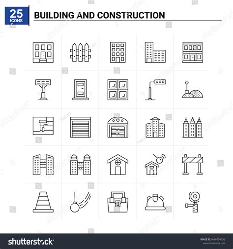 Building Construction Icon Set Vector Stock Vector Royalty Free