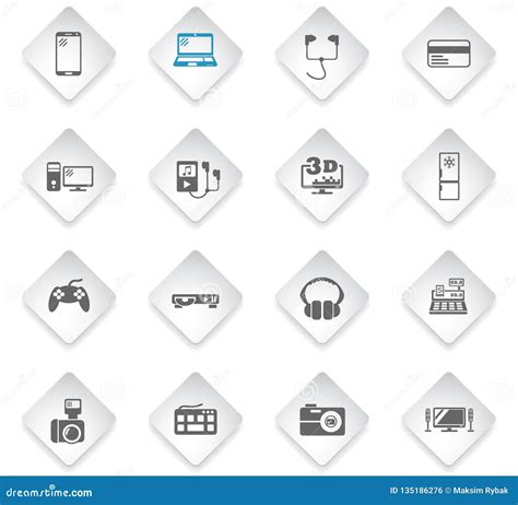 Sistema Del Icono Del Supermercado De La Electr Nica Ilustraci N Del