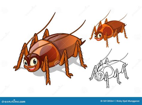 Personaje De Dibujos Animados Detallado De La Cucaracha Con Dise O Y