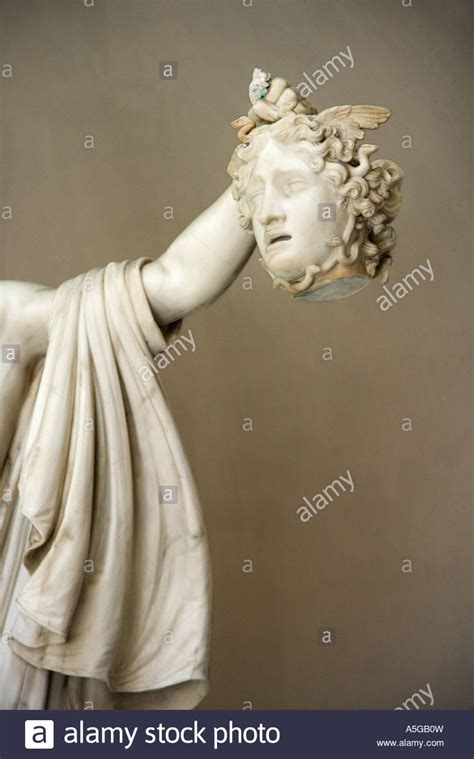 Close Up Of The Arm And Head Of The Sculpture Of Perseus And Medusa In