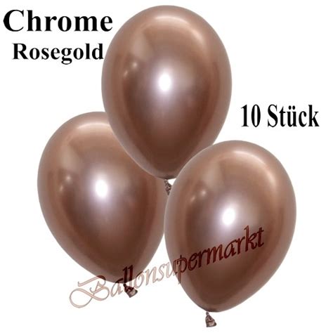 Chrome Luftballons Rosegold Latex 28 30 cm Ø 10 Stück