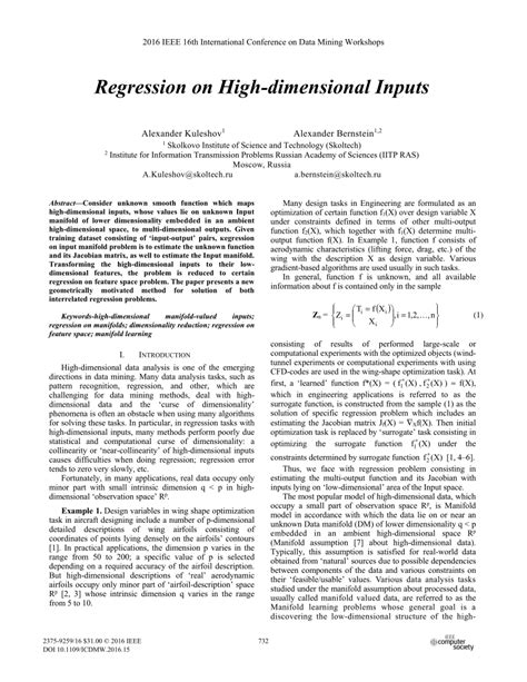 pdf regression on high dimensional inputs