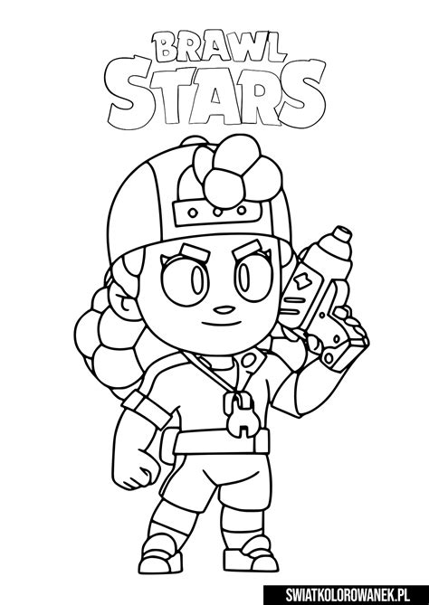 Kolorowanka Meg Brawl Stars Darmowe Kolorowanki Do Druku