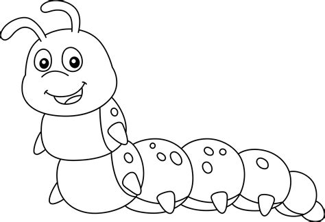 chenille coloriage page isolé pour gosses 5162556 Art vectoriel