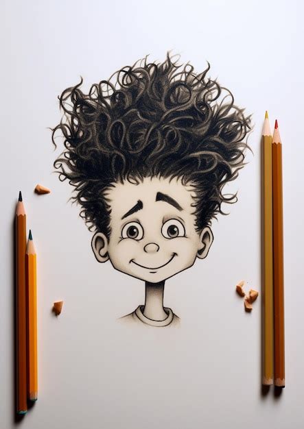 Premium Ai Image A Drawing Of A Cartoon Character With A Pencil In