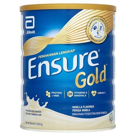 Ensure Gold Vanilla Wheat 850g Tin Adult Complete Nutrition Lazada