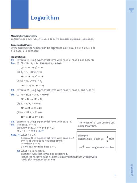 logarithm meaning of logarithm exponential form pdf logarithm exponentiation