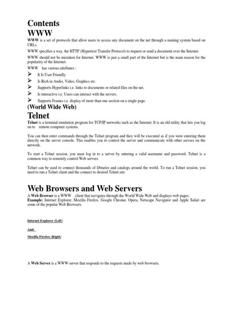 world wide web internet explorer left and mozilla firefox right pdf dynamic web page