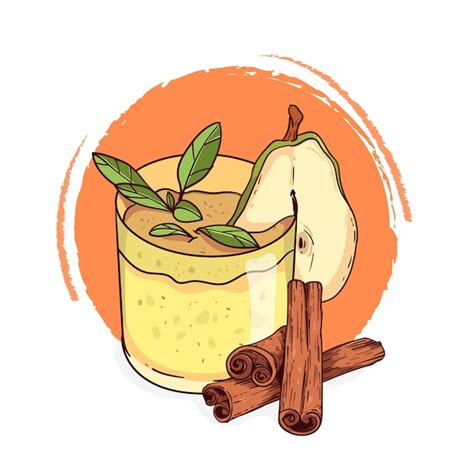 Ilustración de sidra deliciosa dibujada a mano Vector Premium