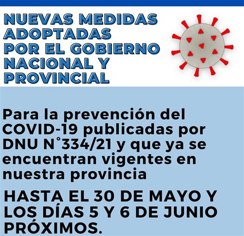MEDIDAS ADOPTADAS POR EL GOBIERNO NACIONAL Y PROVINCIAL Municipalidad