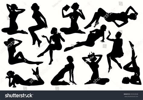 Vector Silhouette Of Pin Up Girl 353322638 Shutterstock