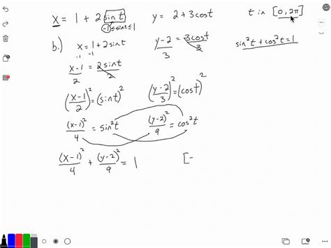 solved for each plane curve a graph the curve and b find a rectangular equation for the