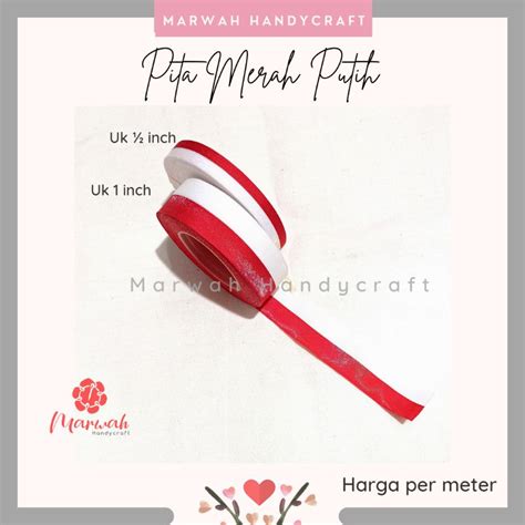 Jual Pita Merah Putih Per Meter Pita Bendera Merah Putih Shopee Indonesia