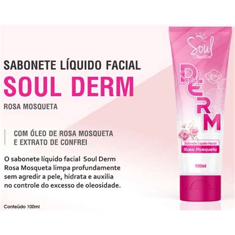 Sabonete Liquido Facial Rosa Mosqueta Soul Derm 100ml Soul Cosmeticos