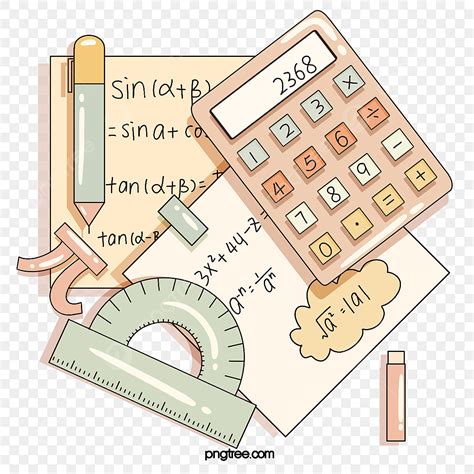 Color De Dibujos Animados Elementos De Papelería Matemática PNG