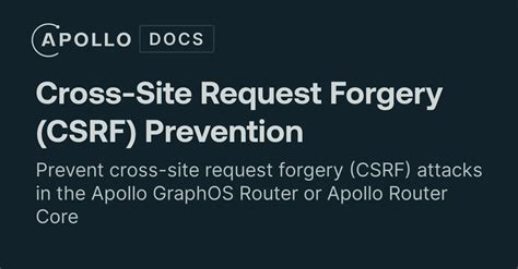 Cross Site Request Forgery Csrf Prevention Apollo Graphql Docs