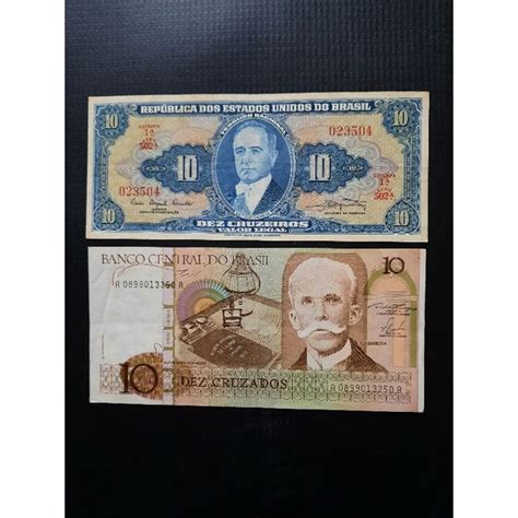 Brasil C Dulas Dez Cruzeiros E Dez Cruzados Dos Anos E