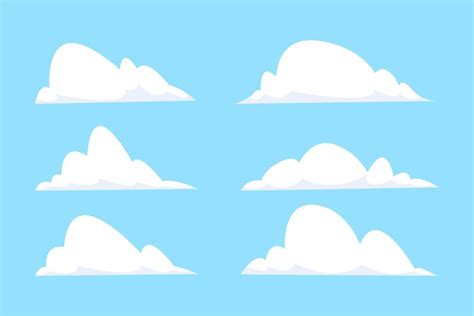 Nuvens De Desenhos Animados Isoladas No Conjunto De Coleta De Vetor De
