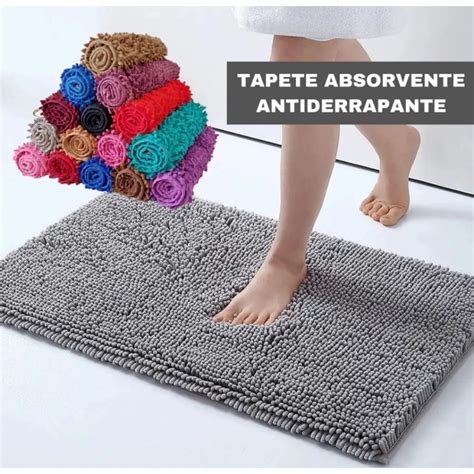 Tapete Banheiro 40x60 Antiderrapante Microfibra Bolinha Macarrão Luxo