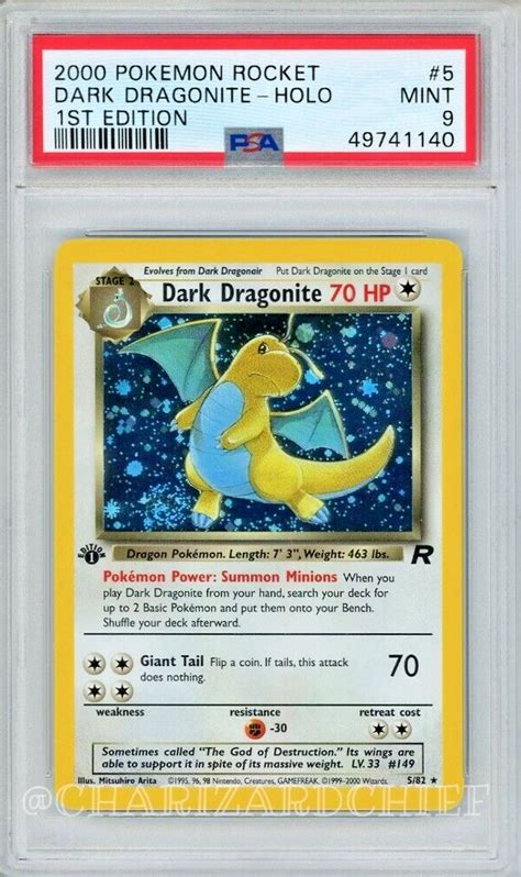 Pokemon Dark Dragonite Team Rocket 1st Edition Holo PSA 9 MINT 5 82