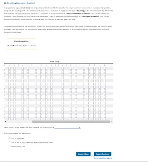 [solved] 11 classifying statements practice 4 in propositional logic course hero