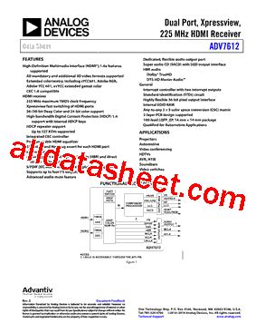 ADV7612 14 Datasheet PDF Analog Devices