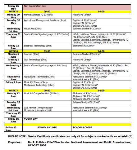 Caie May June Timetable Image To U