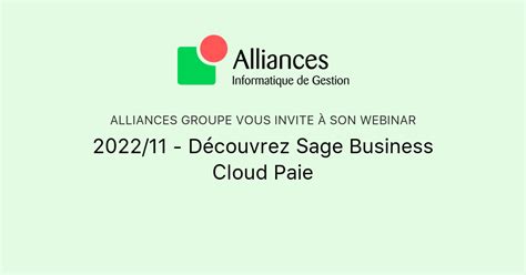 Découvrez Sage Business Cloud Paie Groupe Alliances