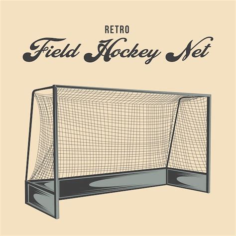 Vector de red de hockey sobre césped retro Vector Premium