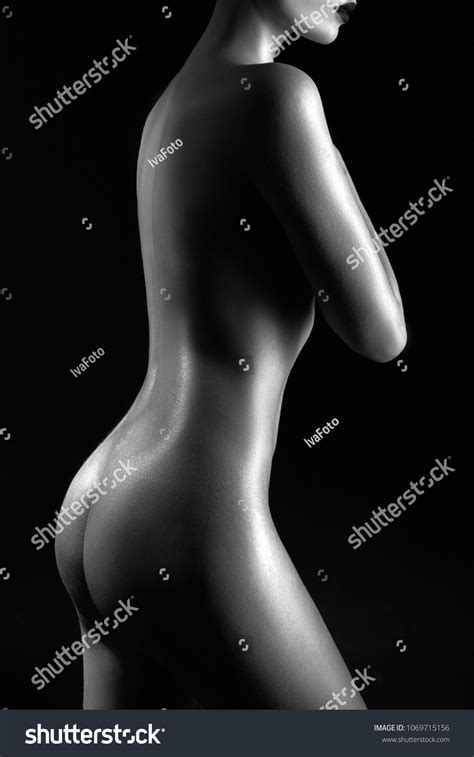Silhouette Naked Woman Black White Art Stock Photo Edit Now 1069715156