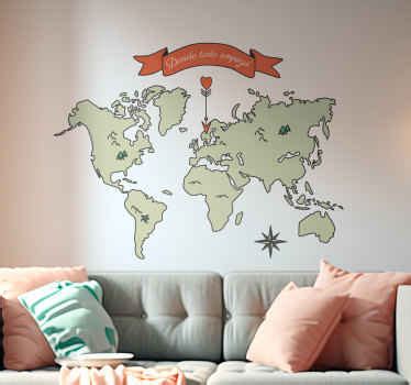 Vinilos Mapamundi Para Decorar Hechos A Medida Tenvinilo