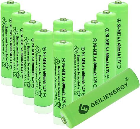 Geilienergy NiMH AA 600mAh 1 2V Rechargeable Batteries For Solar Lights