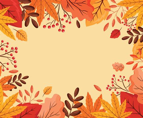 Vector Fall Leaf Border