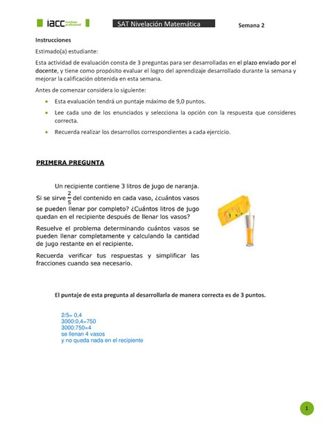 Re evaluacion semana 2 Semana 2 1 NivelaciÛn matemtica