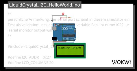 LiquidCrystal I2C HelloWorld Ino Copy Wokwi ESP32 STM32 Arduino