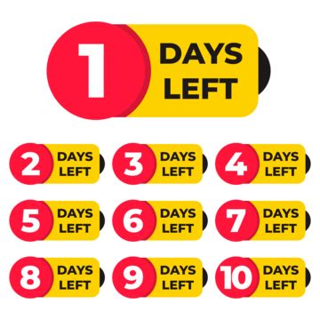 Number Set Of Days Left Promotional Banner Vector Countdown Day Left