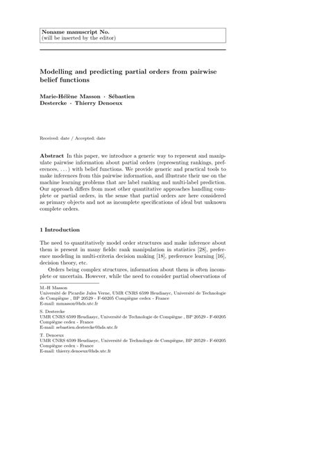 pdf modelling and predicting partial orders from pairwise belief functions