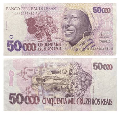 CÉDULA 50 000 Cruzeiros Reais Baiana Marcon Numismática