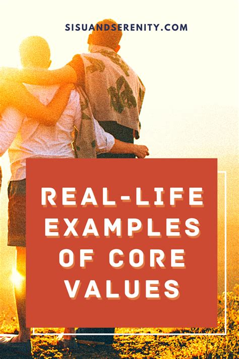 real life examples of core values core values life values real life